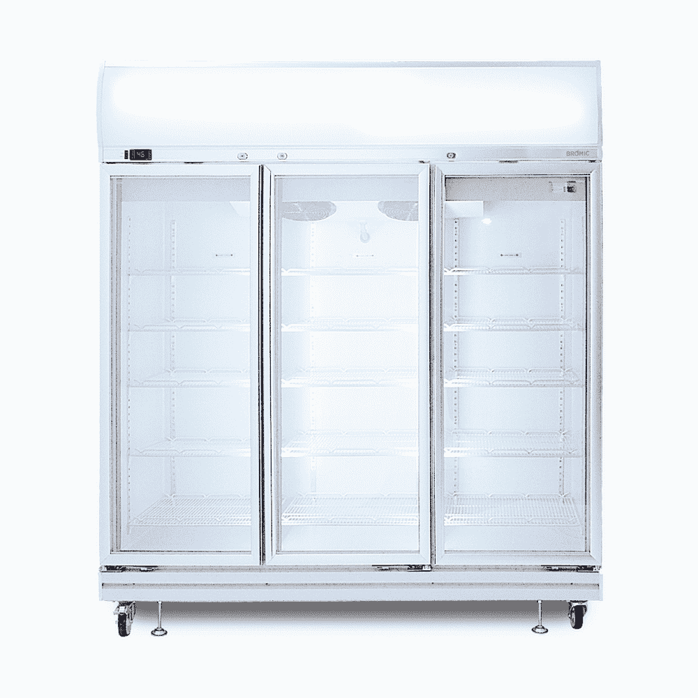 Bromic Flat Glass 1507L LED Display Fridge 3 Door